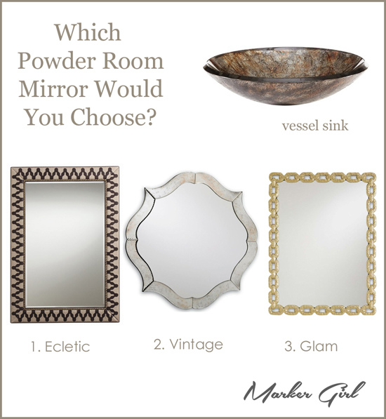 Three For Thursday Powder Room Mirrors | Marker Girl